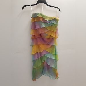 Metro | Dresses | Nwot Metro Silk Strapless Dress Multicolor Size ...
